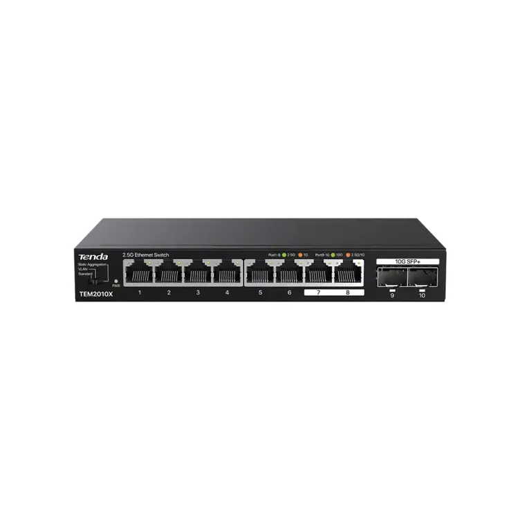 Svič 2.5Gbps 8-port Tenda TEM2010X Metal case/2x10G SFP+
