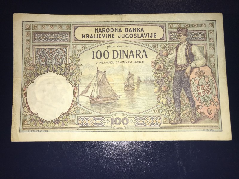 KRALJEVINA JUGOSLAVIJA 100 DINARA.1929.