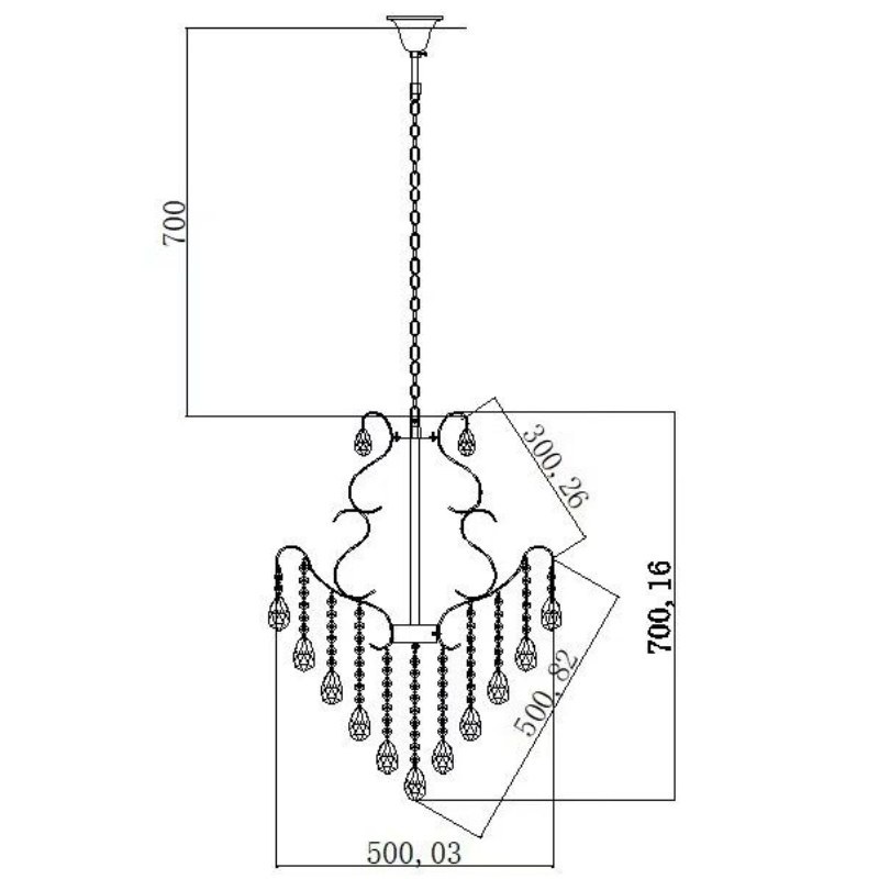 MEGGA, KRISTAL LUSTER LOOK 107-500- BSJ 5*E14, 000012