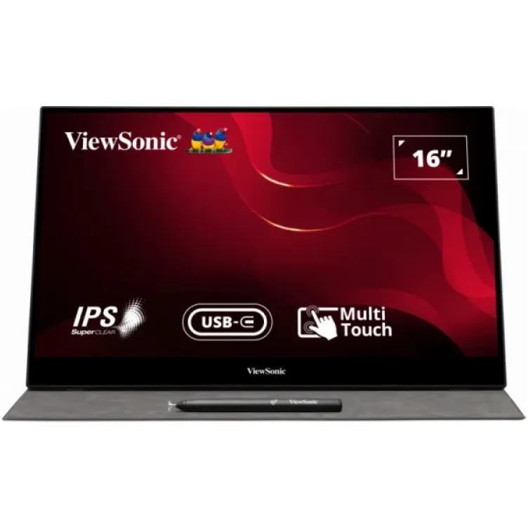 Monitor 15.6 Viewsonic TD1655 Touch 1920x1080/Full HD/IPS/60Hz/2xUSB-C/HDMI/Audio/Zvučnici
