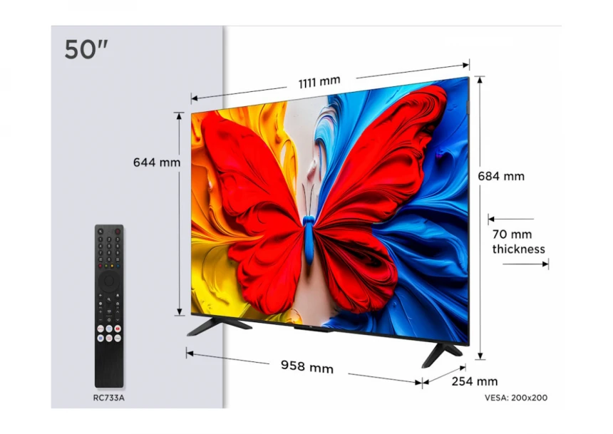 Televizor TCL 50S5K/QLED/50"/Full HD/60Hz/Google TV/crna