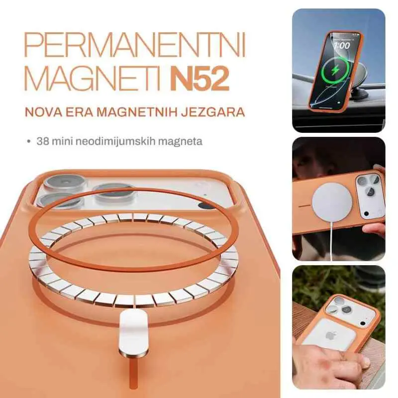 Maska Magsafe Matte Line za Xiaomi Redmi Note 15 Pro 5G narandzasta