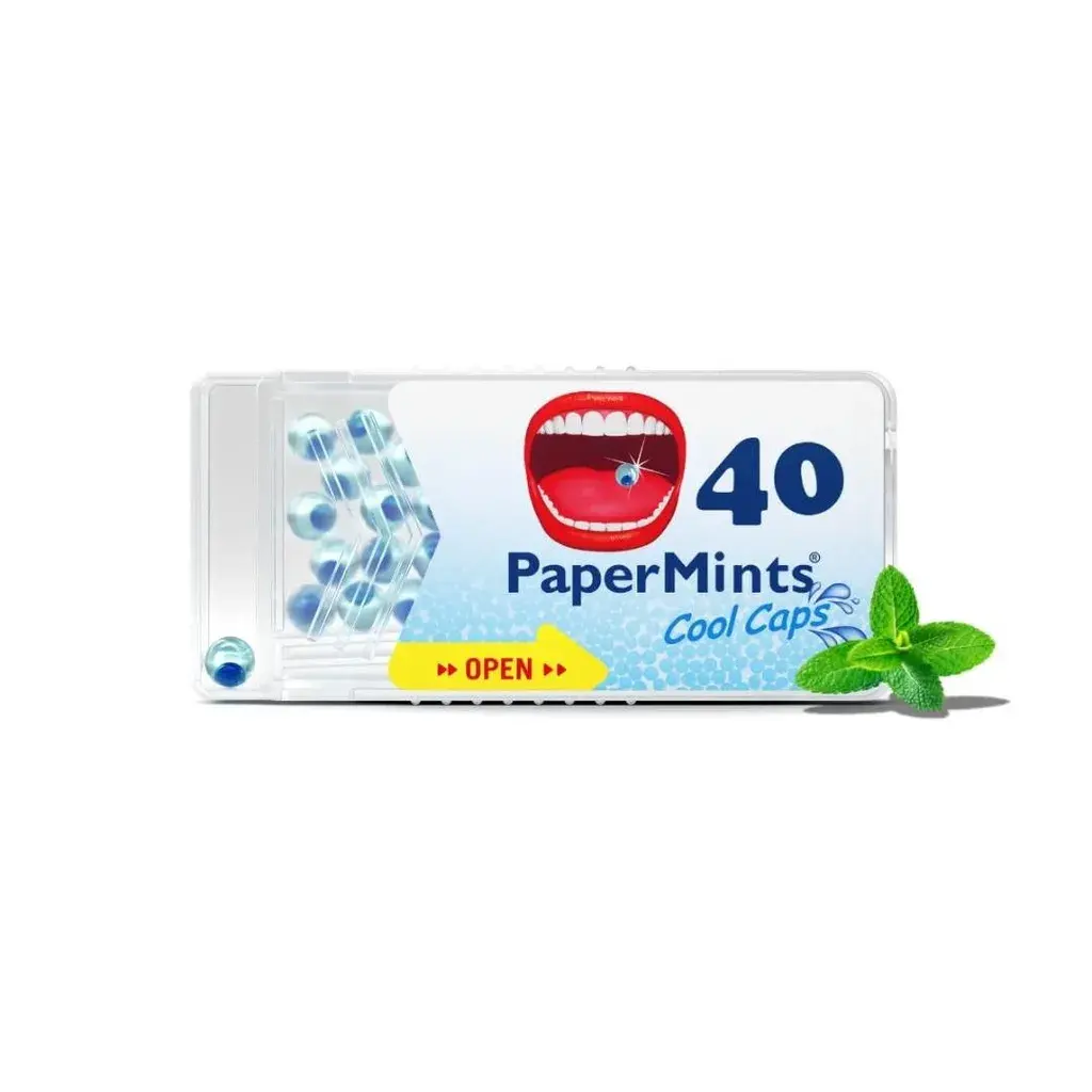 PaperMints Perlice za svež dah Cool Caps Mentol, 40 komada