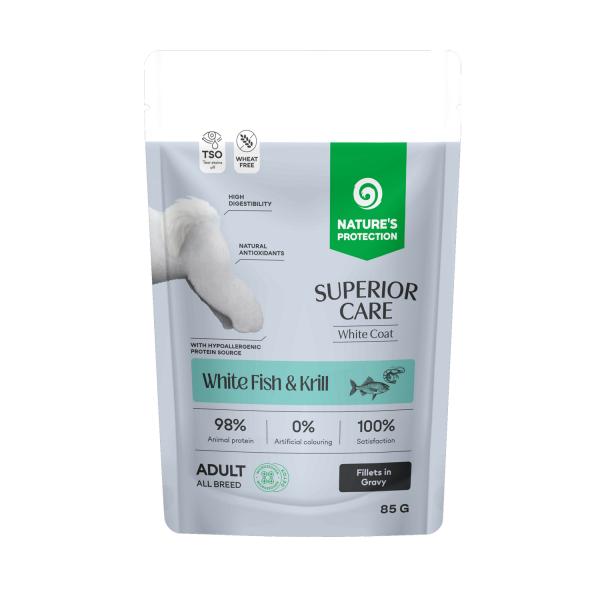 Nature's Protection Superior Care White Dog Adult White Coat White Fish and Krill 85g
