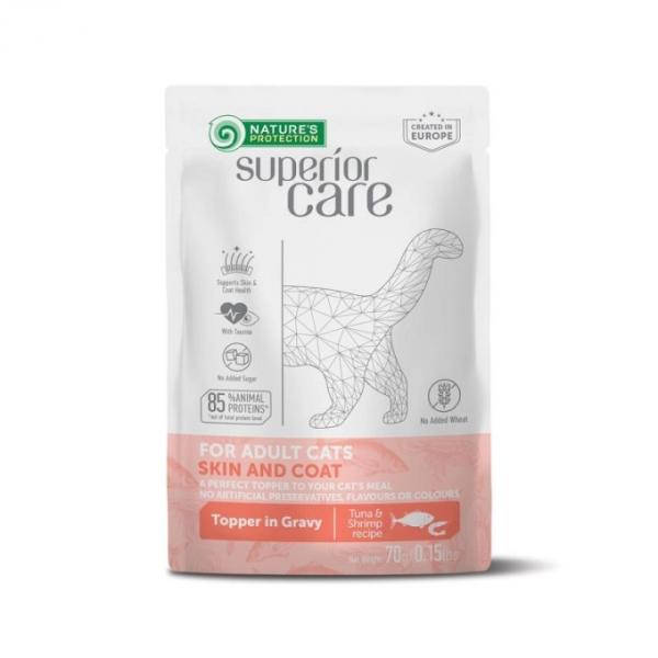 Natures Protection Superior Care Adult Cat Skin and Coat Tuna and Shrimps 70g