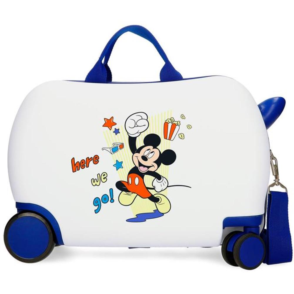 Dečiji kofer za put i vožnju Disney Mickey Here We Go white 47710