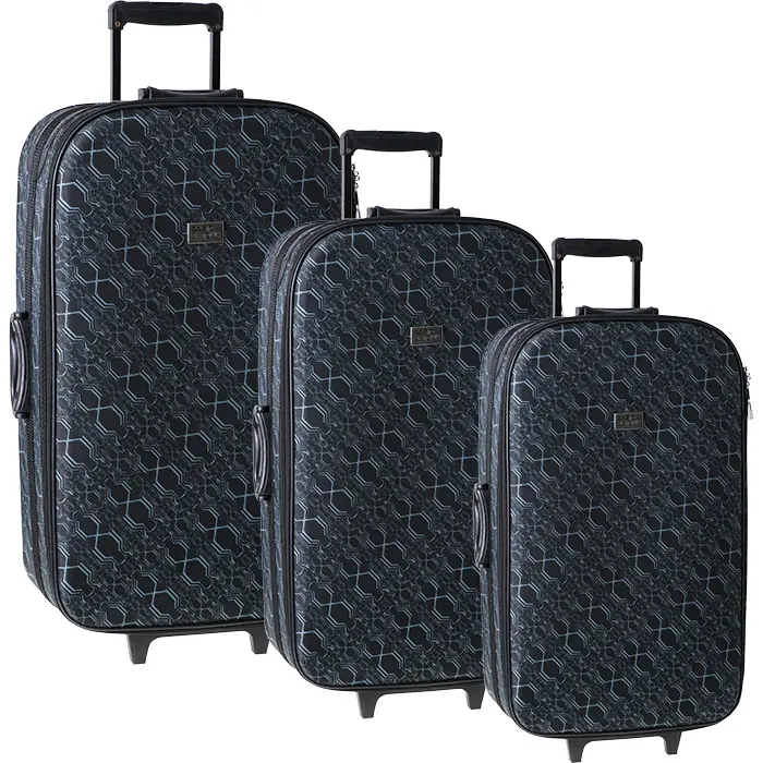 Komplet 3 kofera za putovanja Cairo Pattern Black