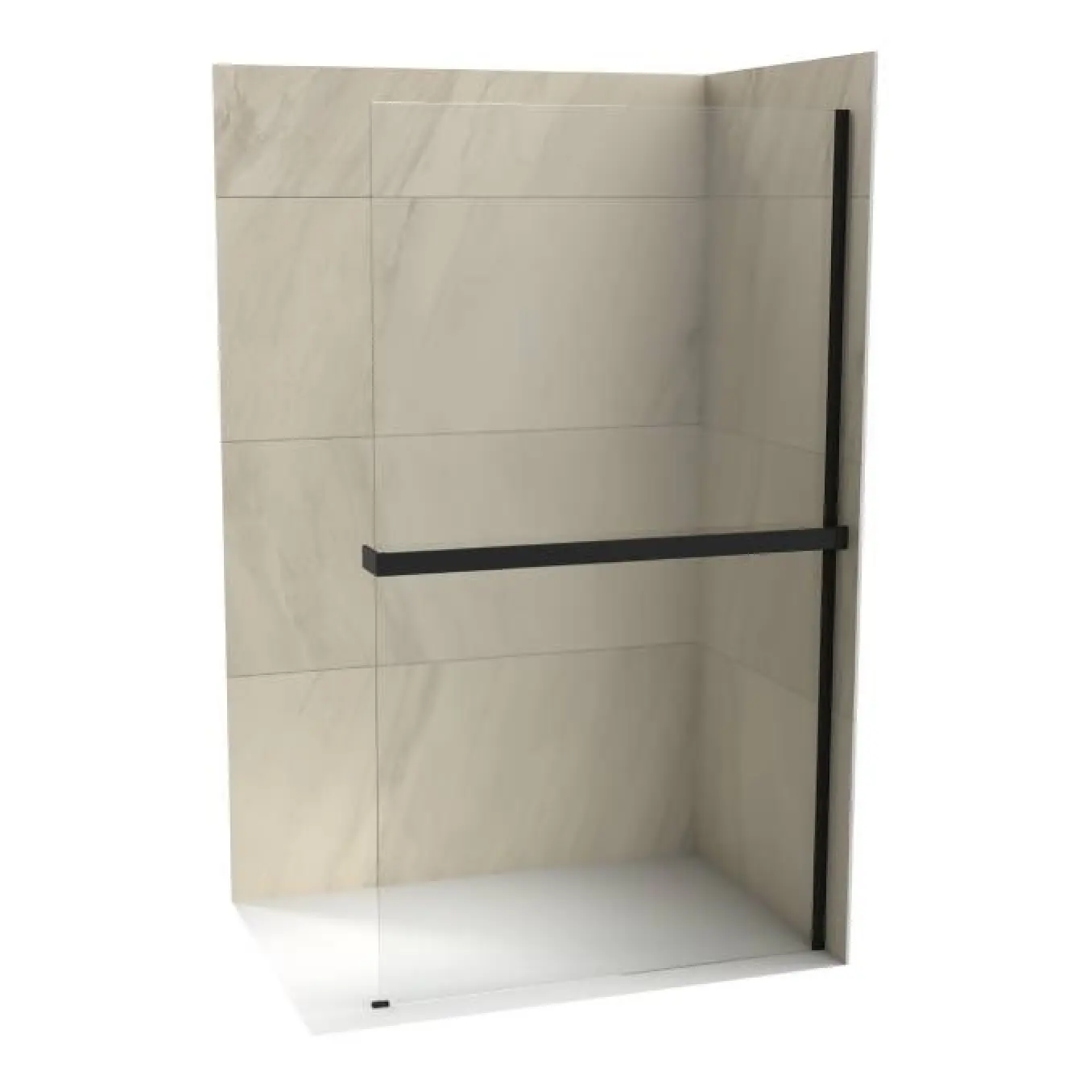 COPEN Walk-in paravan Monte Superiore, 900 x 2000 mm, Providno staklo 8 mm, Crni ram