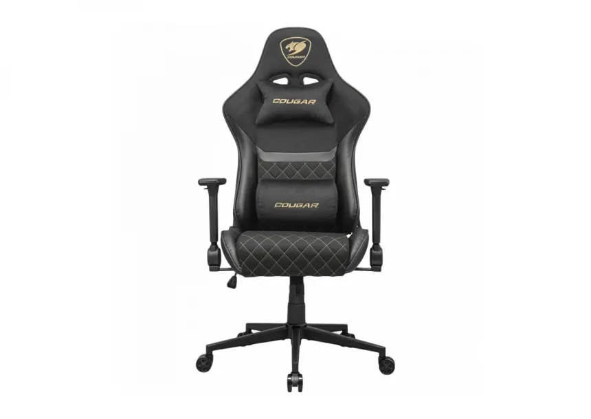 COUGAR Gaming chair Armor One V2 Gold F, Breathable PVC Leather, Classic high-back design, Adjustable Design, 4D Folding Armrests, Recliner system 90°~155°