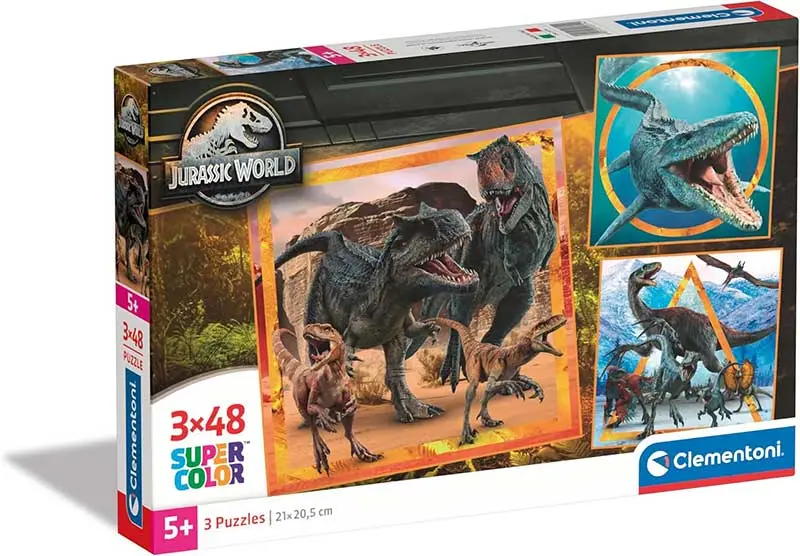Puzzle slagalice za decu 3x48 delova Dinosaurusi Jurassic World Clementoni 25314