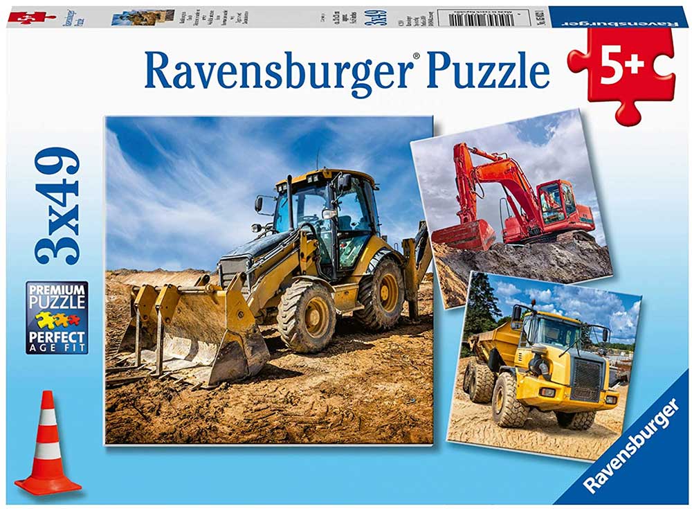 Puzzle 3x49 delova Bageri na delu Ravensburger 05032