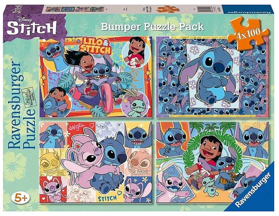 Slagalice puzzle za decu 4x100 delova Disney Lilo and Stitch Ravensburger 05731