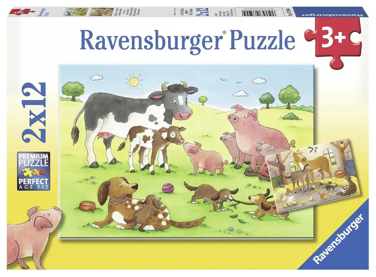 Ravensburger puzzle Dečije puzle - 2x12 - Životinje - Animals Children 2x12 delova RA07590