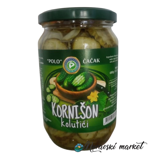 Kornišoni kolutići 680g