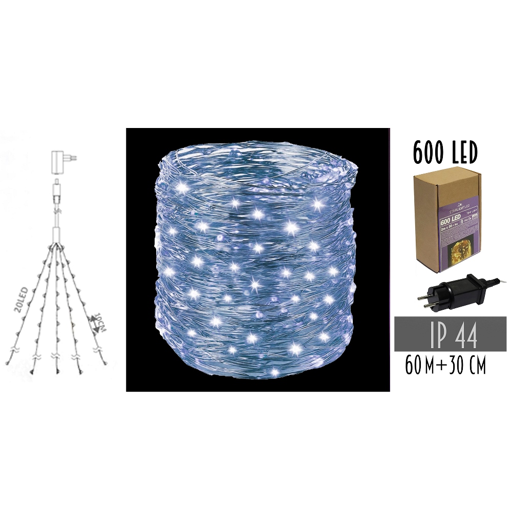 NG MIKRO LAMPICE 600 LED 3 M