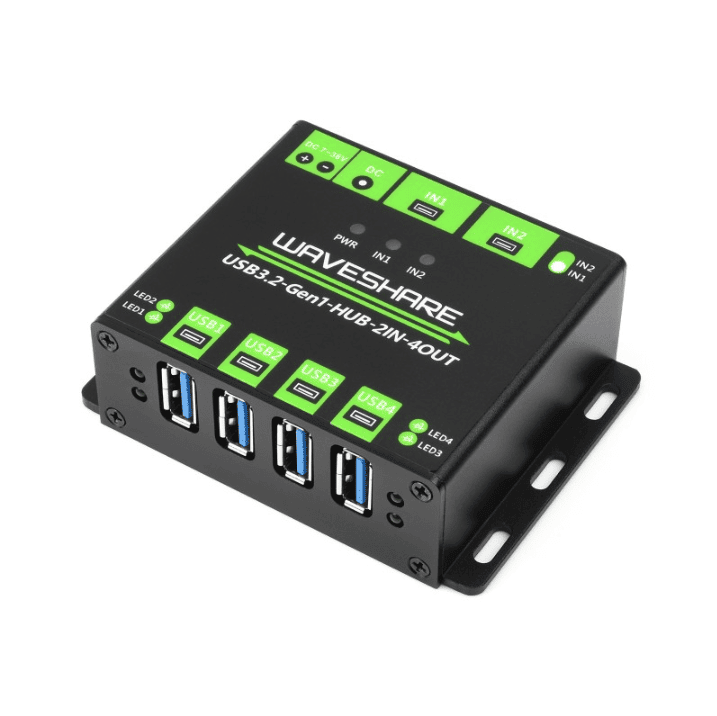 USB HUB industrijski, 4 USB 3.2 Porta, 2 ulaza (input switch), Multi Protections