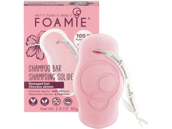 Foamie čvrsti šampon za oštećenu kosu - hibiskus