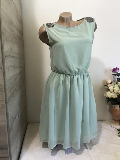 Zara mint haljina epoleta od perlica S/M