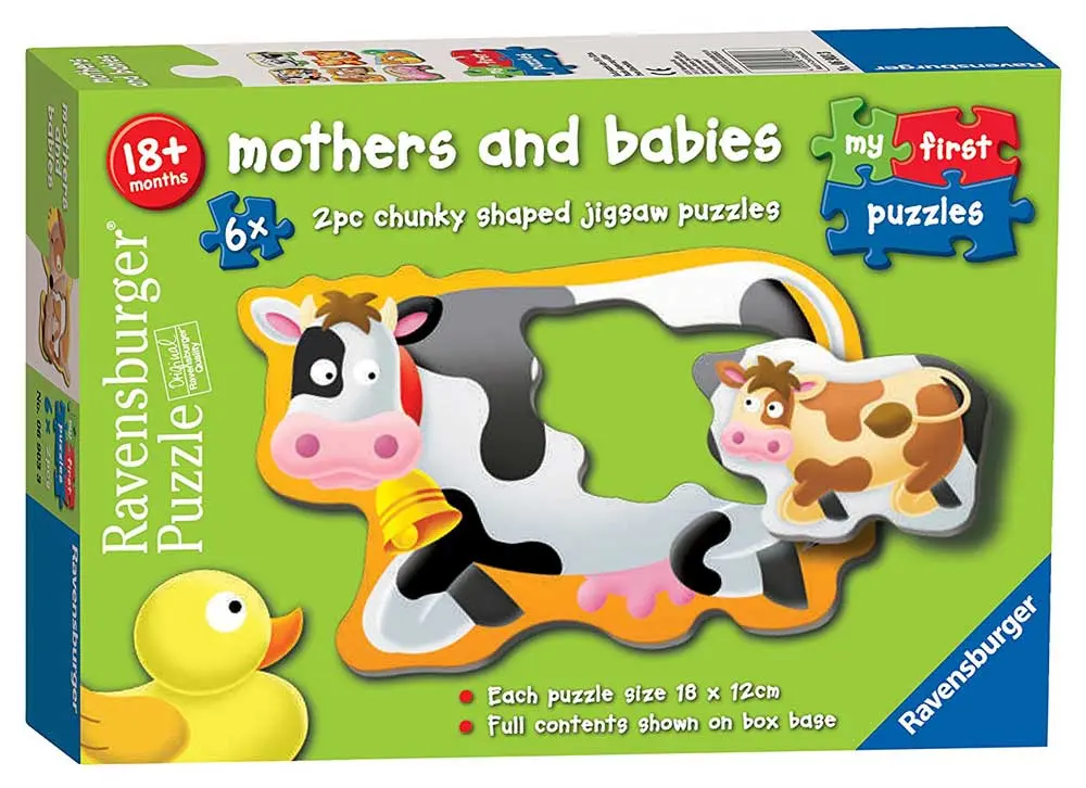 Ravensburger puzzle 6x2 dela - 6 u 1, mame i bebe 06903