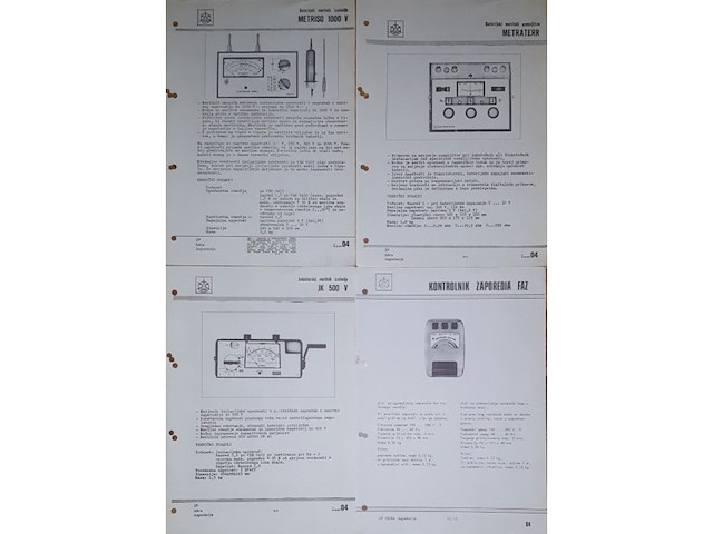 Brošure Mernih Instrumenta `ISKRA` Kranj Jugoslavija