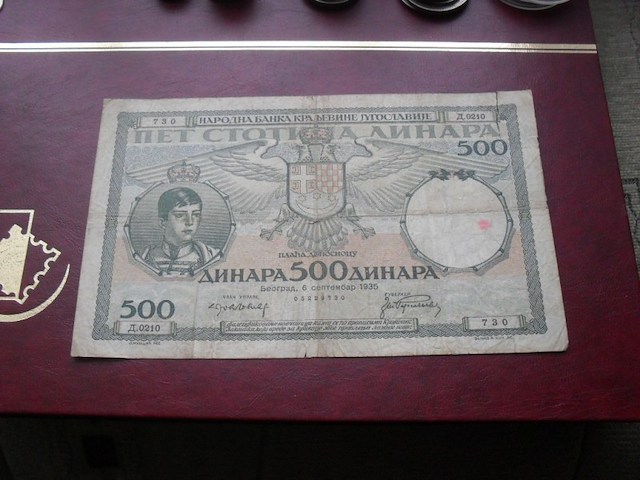 500 DINARA 1935.