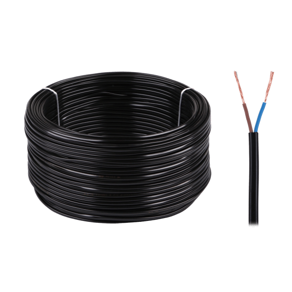STRUJNI KABL 2X0,5mm P/L CRNI