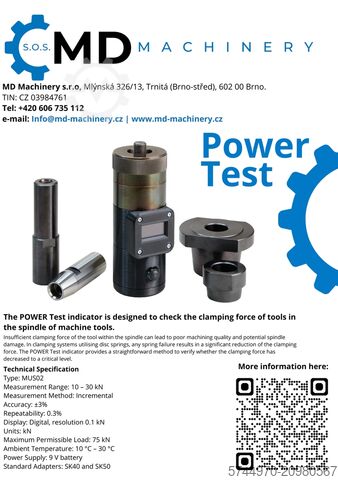 Obradni centar
MD Machinery The POWER Test indicator