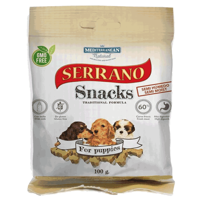 Mediterranean Natural Poslastica za štence Serrano Snacks, 100 g