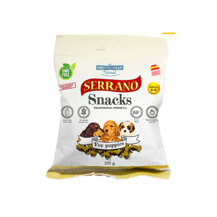 Mediterranean Natural: Poslastica za štence Serrano Snacks, 100 gr