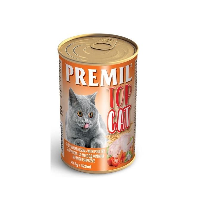 Premil: Vlažna hrana za mačke Top Cat, 24 x 415 gr