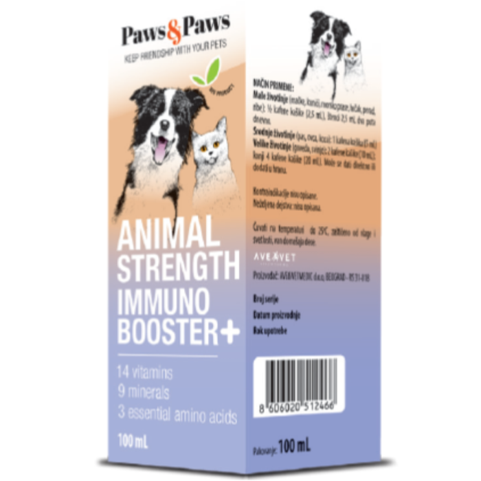 Paws and Paws: Preparat za opšte jačanje organizma Immuno Booster +, 100 ml
