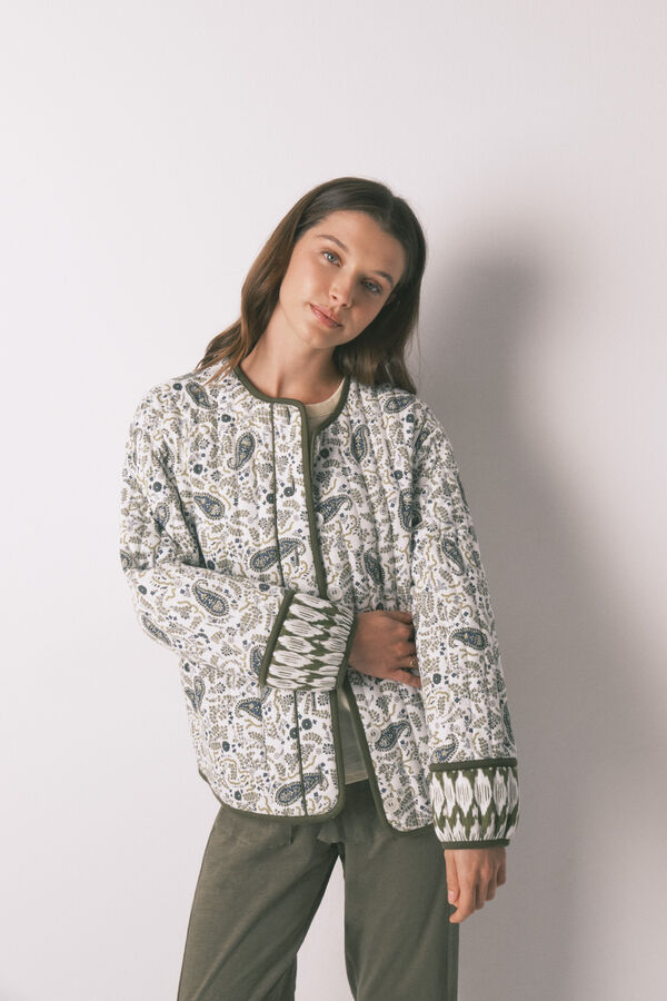 Gepolsterte Paisley-Print-Jacke
