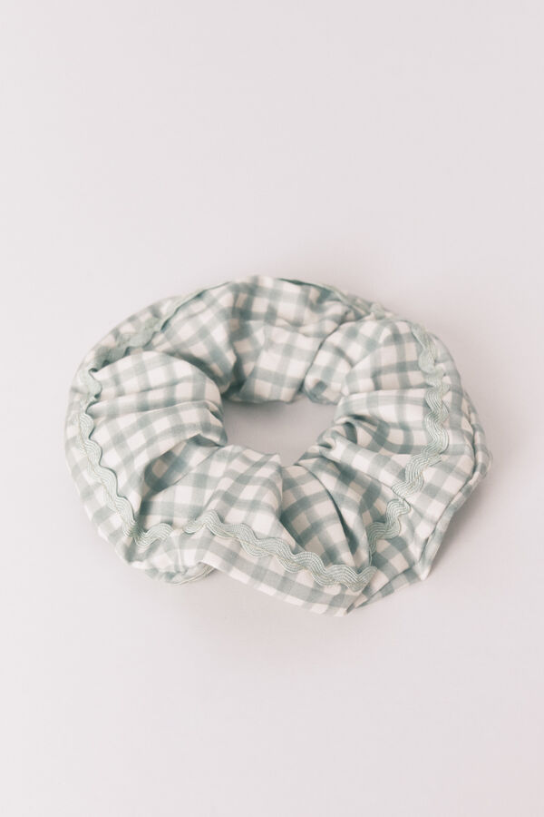Grüner Maxi-Vichy-Scrunchie
