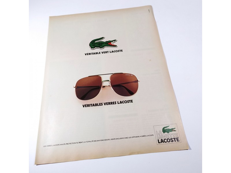 Lacoste, naočare za sunce (Reklama)