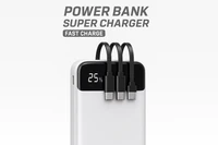 Power Bank Super Charger sa Ugrađenim Kablovima - Digitalni Displej Fast Charge
