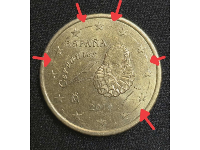 SPANSKA KOVANICA OD 50 EURO CENT SA GRESKOM GOD 2019