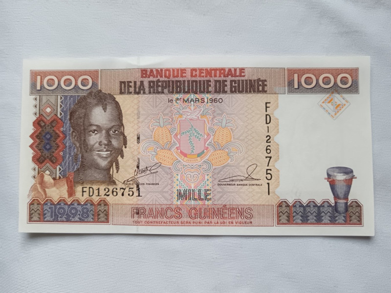 Гвинеја 1.000 франака,1998 год.УНЦ