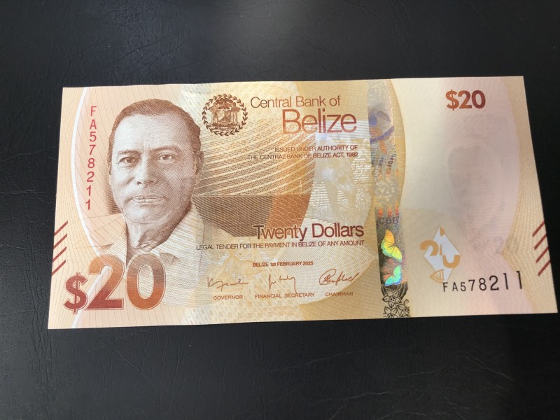 BELIZE 20 DOLARA. UNC.2025.