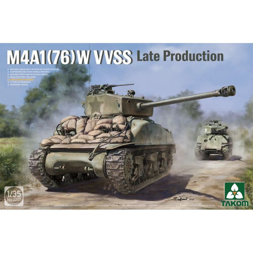 NEW! Takom 2207 US M4A1(76W) Sherman - VVSS Late Production