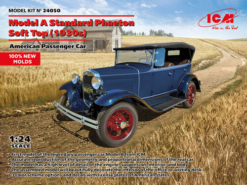 ICM 24050 Ford Model A - Standard Phaeton Soft Top (1930s)