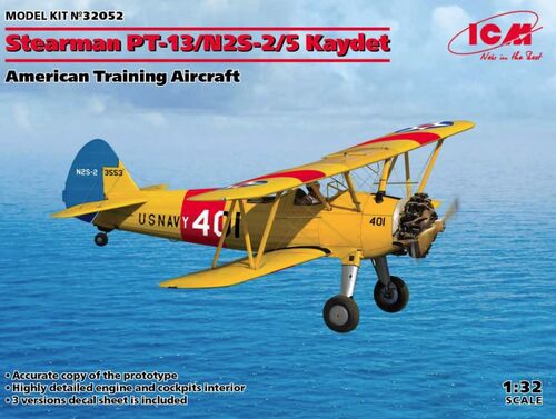 ICM 32052 Stearman PT-13/N2S-2/5 Kaydet (American Training Aircraft)