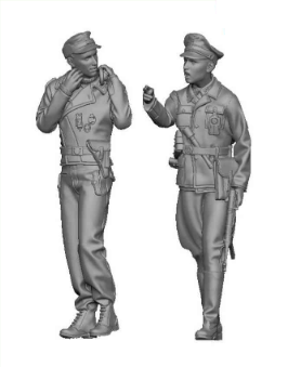 Glowel Miniatures 48011 WSS Officer And Tank Commander (2 Figures, 3D Printed)