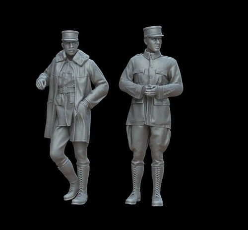 NEW! White Stork Miniatures F72163 French WWI Pilots (2 Figures / 3D-Printed)