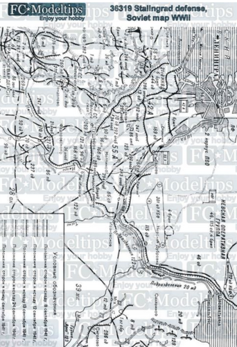 FC ModelTrend 36319 Self adhesive paper base, Soviet map of Stalingrad defense WWII