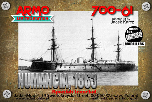 Armo 700-61 Numancia - Spanish Ironclad, 1863