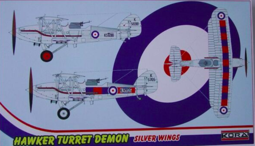 Kora Models 72180 Hawker Turret Demon RAF - "silver wings"