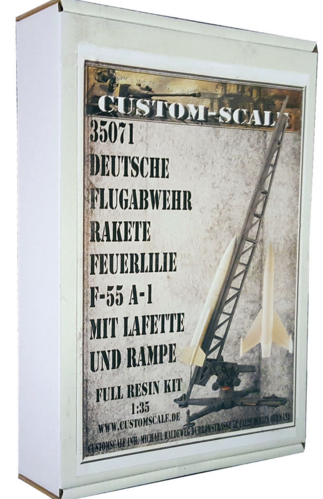 Custom scale 35071 German anti-aircraft missile Feuerlilie F-55 A-1 with carriage and ramp