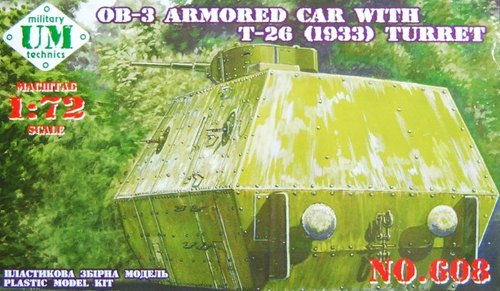 UM MT 608 Soviet OB-3 Railroad Armored Car with T-26 (1933) Turret
