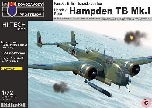 NEW! Kovozavody Prostejov KPH7222 Handley Page Hampden TB Mk.I (Hi-Tech)
