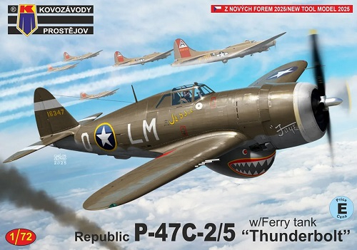 NEW! Kovozavody Prostejov 72515 Republic P-47 C-2/C-5 Thunderbolt with Ferry Tank